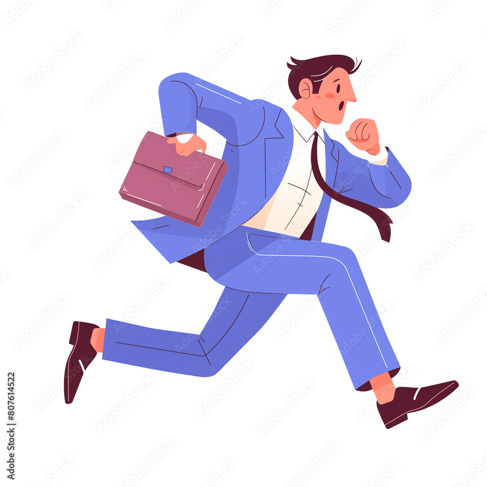 Cartoon character businessman case running. 3d illustration ...