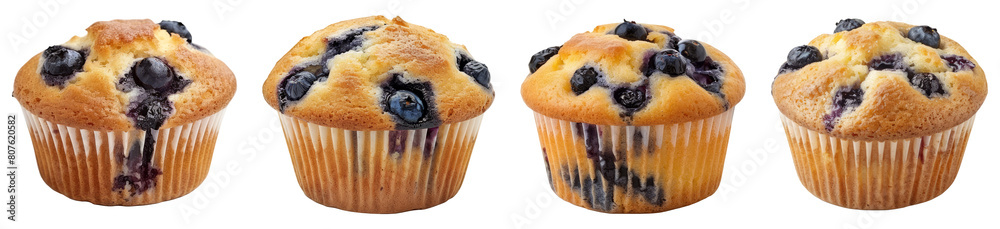 Blueberry muffin isolated on transparent background. png set Stock ...