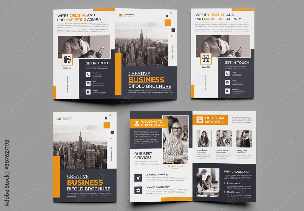Business Bifold Brochure Layout Template Stock Template | Adobe Stock