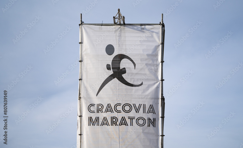 Cracovia Maraton logo sign. Annual marathon running event in Kraków ...