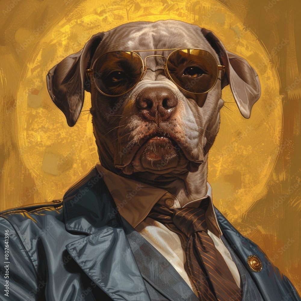 Humanoid dog-like, a gentleman dog with a twist on a suit ...