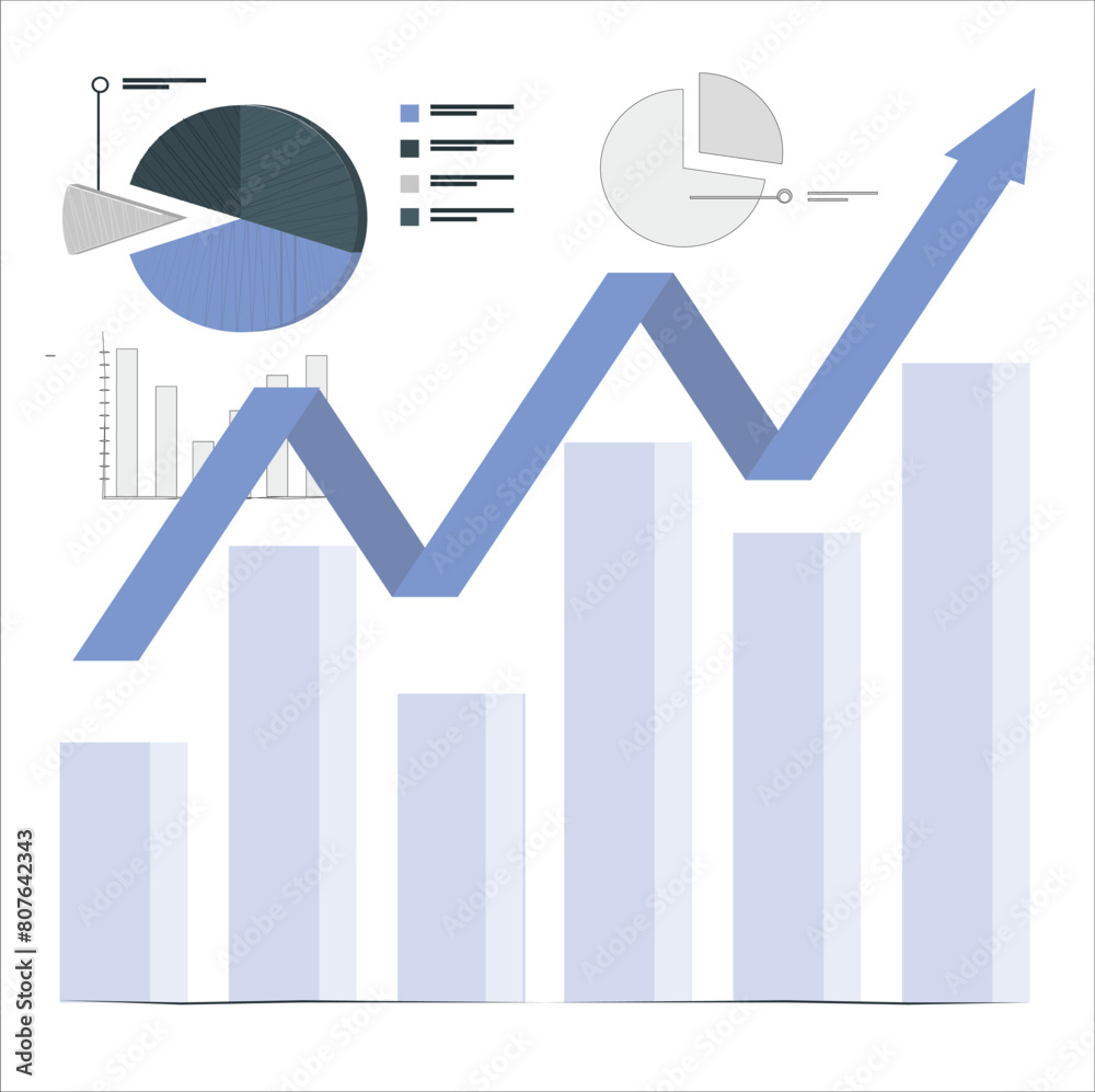 Data analysis concept. Analyzing growth charts. Business data analysis ...
