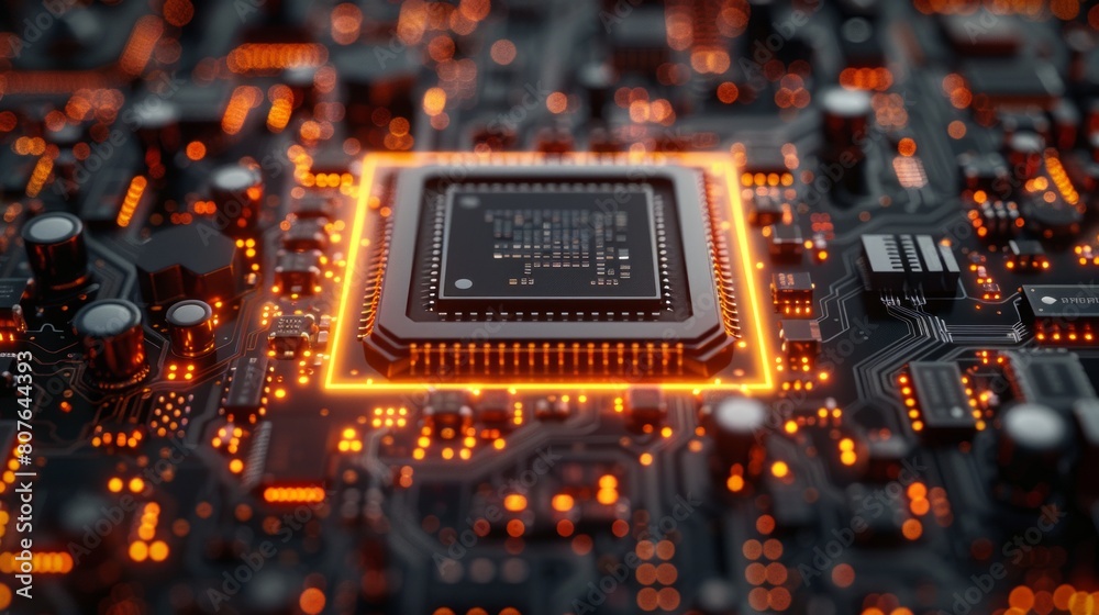 Computer interface. Circuit board. Technology background. CPU concept ...