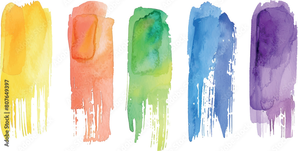 Watercolor color Backgrounds Clipart, Brush strokes illustration ...