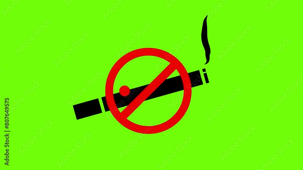 2D animation of no smoking sign, prohibiting sign animated video on ...