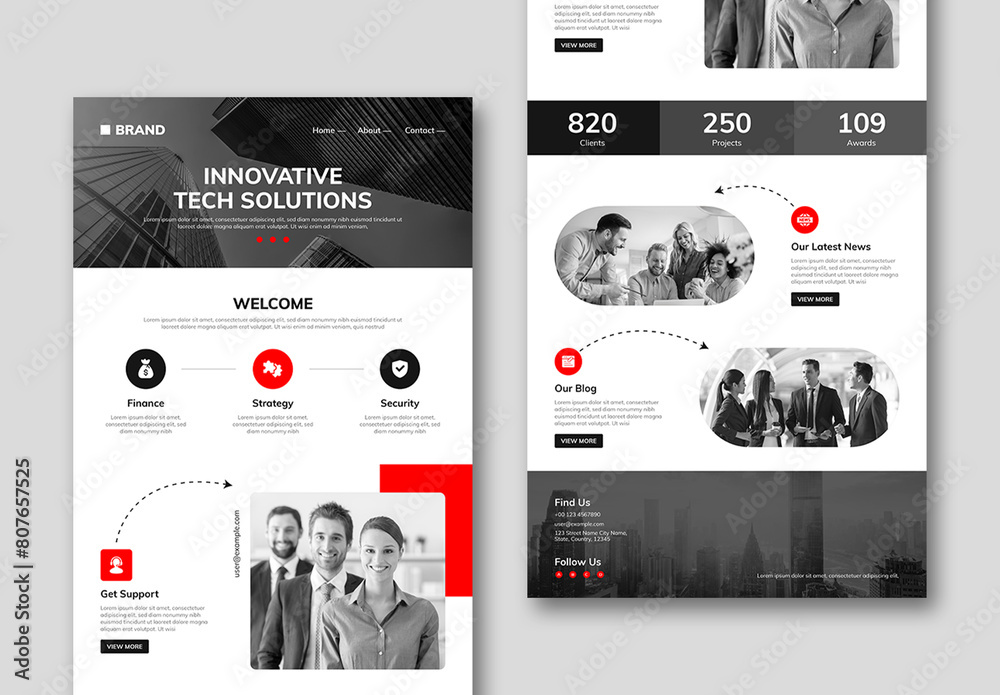 Modern Email Newsletter Stock Template | Adobe Stock
