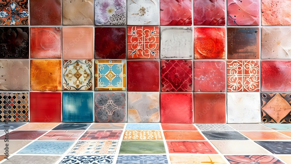 Variety of wall tiles in assorted colors for bathroom and kitchen ...