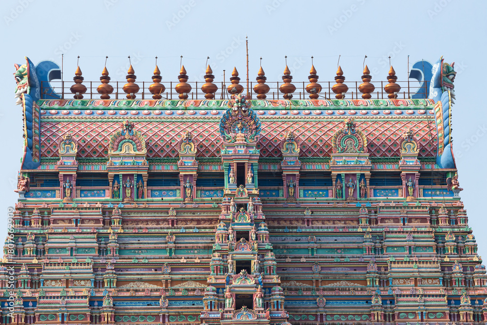Beautiful Colorful Gopuram of Sri Rangnatha Swamy Temple, it was Built ...
