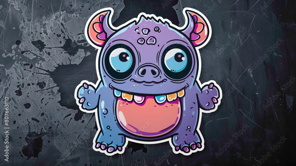 Smiling face of germs animation ilustration with black background ...
