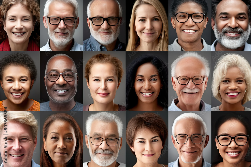 A collection of individuals displaying a variety of emotions through ...