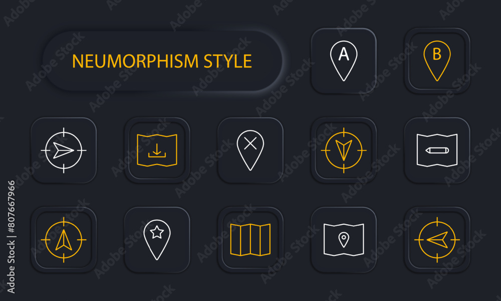 Navigator set icon. B, location, pointer, mark, pointer, tip, map ...