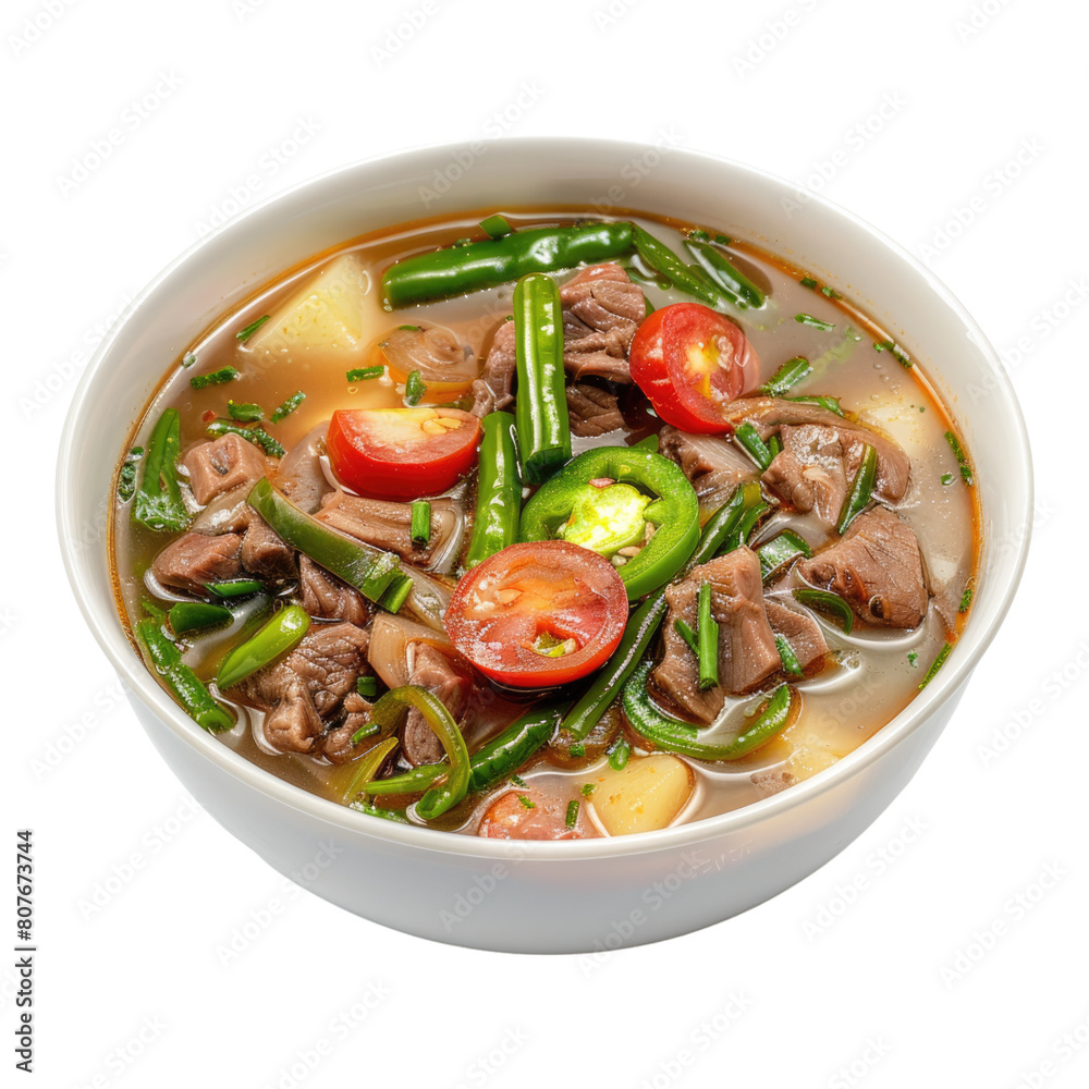 Sinigang na baboy soup dish Isolated on transparent background. Stock ...