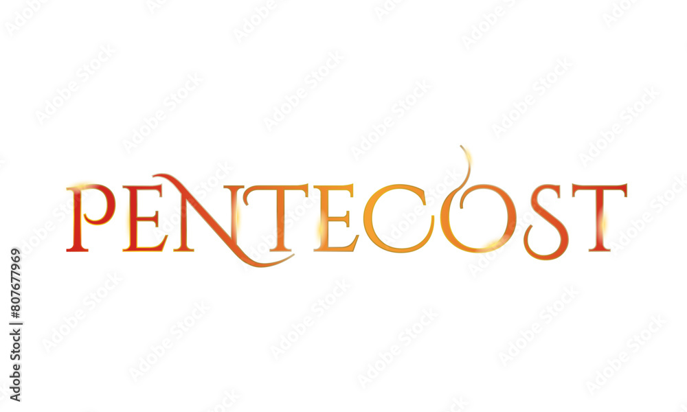 Beautiful Red and Gold Pentecost Typographic Design with soft yellow ...