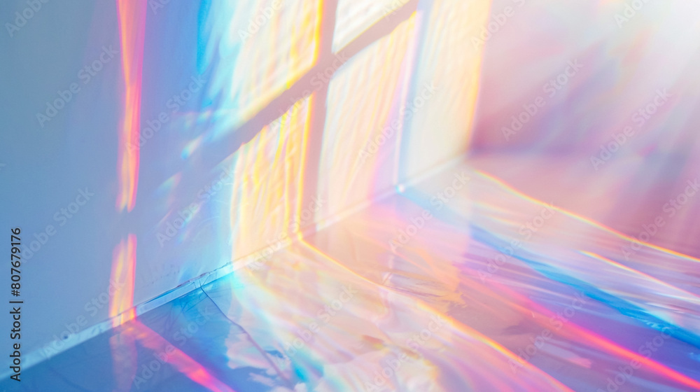 Blurred rainbow light refraction texture overlay effect for photo and ...