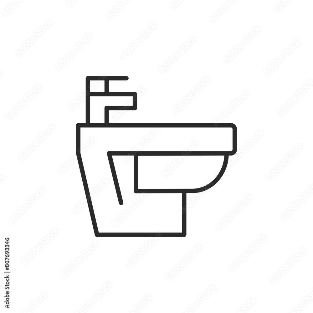 Bidet icon. Simple bidet with faucet icon for representing bathroom ...