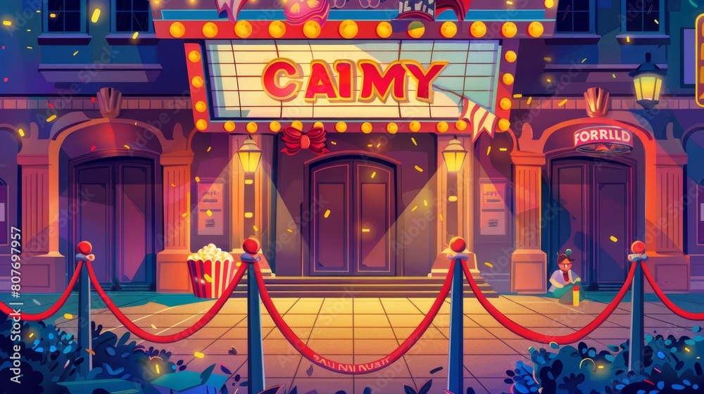 The poster depicts a movie festival, night event at a movie theater ...