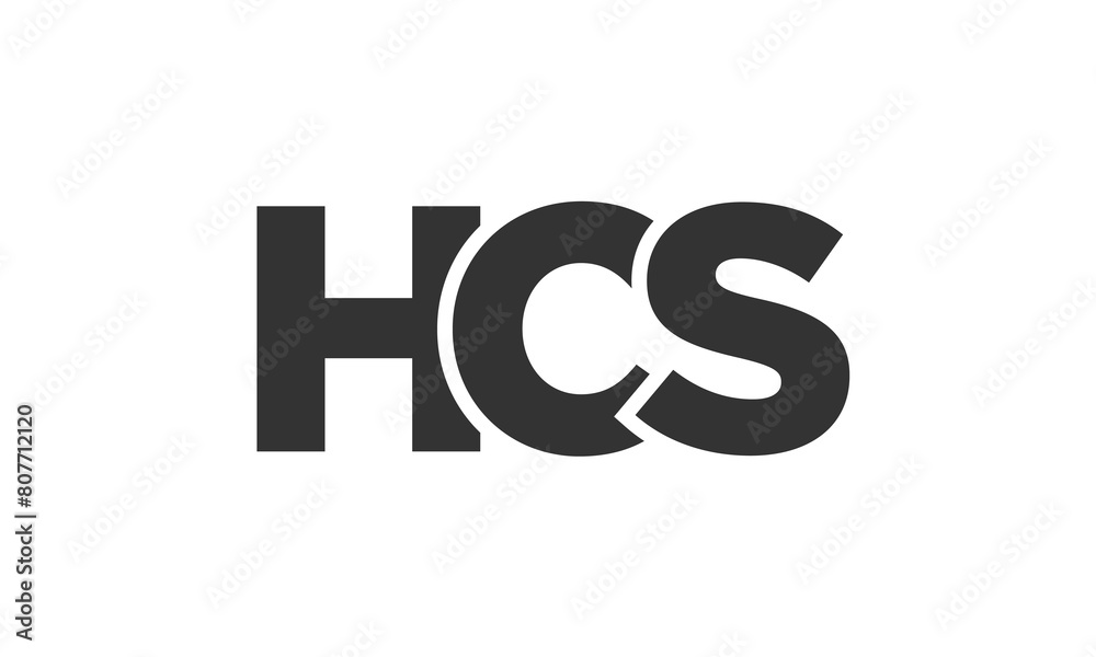 HCS logo design template with strong and modern bold text. Initial ...