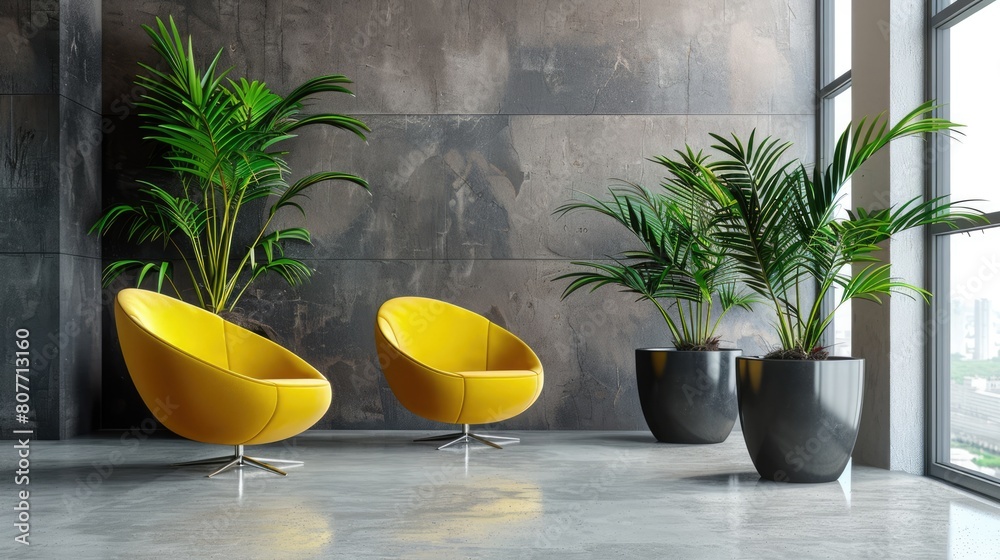 Conference empty room in a sustainable office space, large windows ...