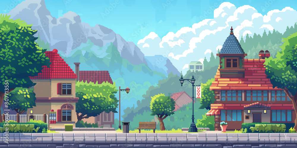 Pixel Art Playground: Create a background using pixel art techniques ...