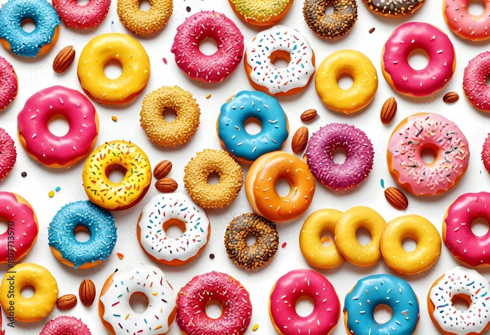Donuts with sprinkles flying on transparent backgrounds. PNG. sweet ...