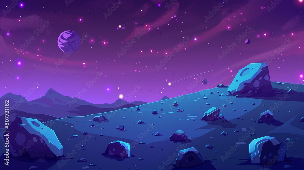 Space universe background with planet. Galaxy illustration for game ...