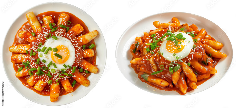 Korean TTeokbokki bundle, traditional hot and spicy rice cake dish ...