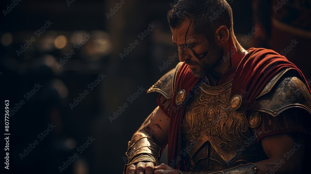 Prayer to Roman gods before epic battle Stock Illustration | Adobe Stock