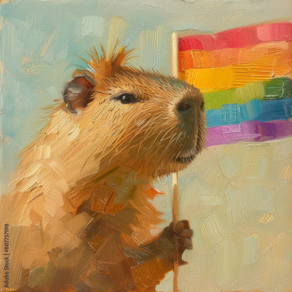 Cute Capybara, Pride month, LGBT, AI generated Stock Illustration ...