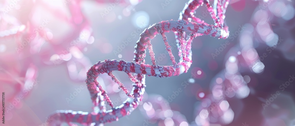Macro shot of a 3D visualization of DNA damage in cancer cells ...