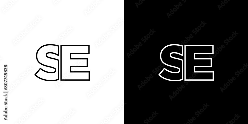 Letter S and E, SE logo design template. Minimal monogram initial based ...