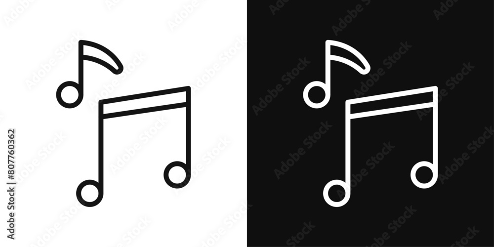 Melody Icons Set. Musical composition and note vector symbols. Stock ...
