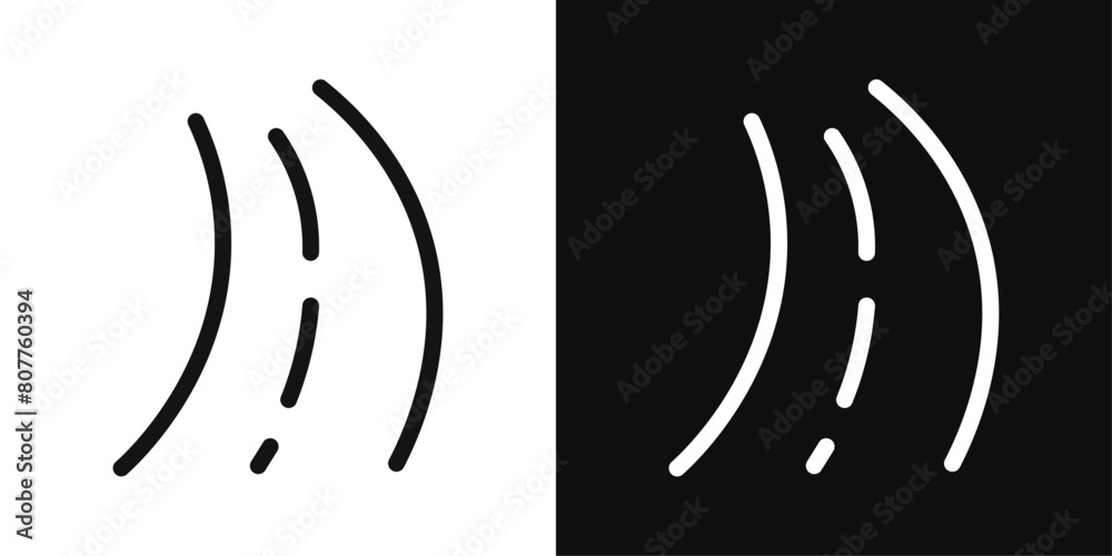 Route Direction Icon Set. Straight route and roadway vector symbols ...