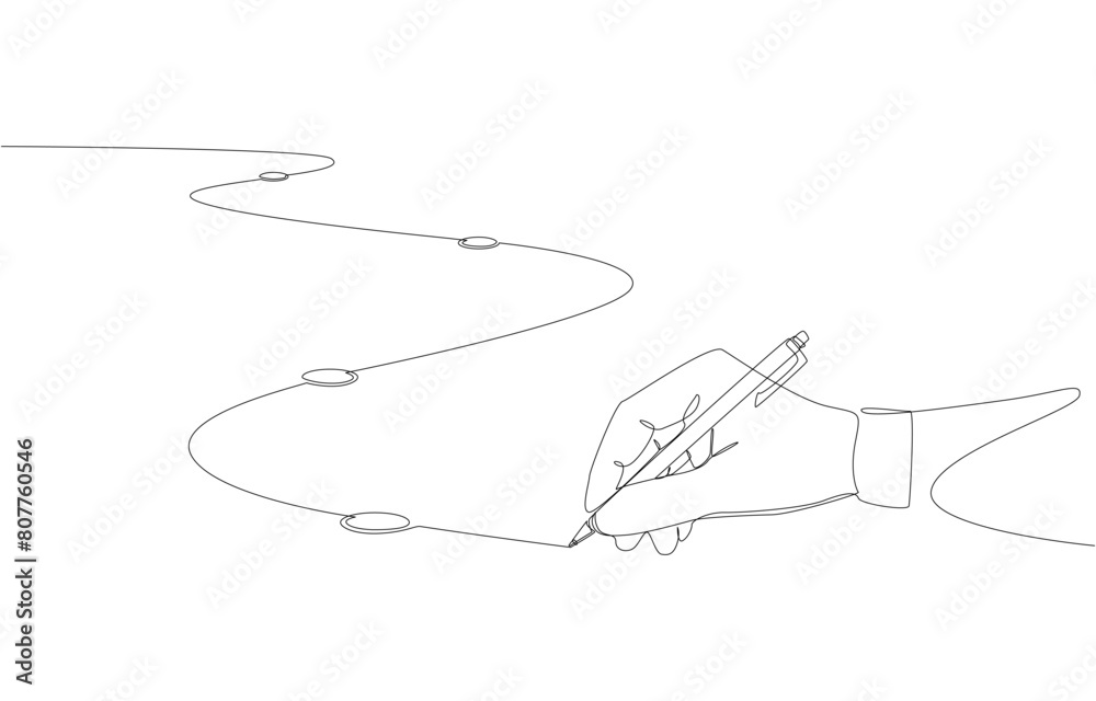 Continuous one line drawing of businessman drawing line with ...