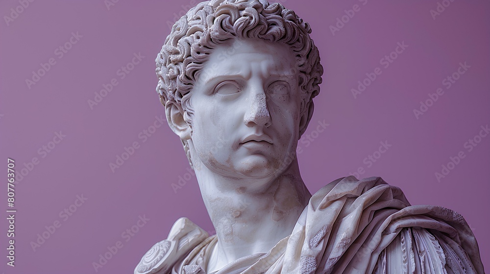 Ancient Greek statue of an ancient Roman senator in marble. Ancient ...