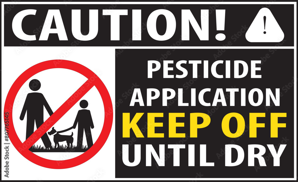 Pesticide application warning sign notice vector.eps Stock Vector ...