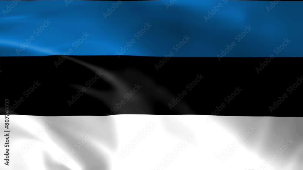 3D illustration of the national flag of Estonia (Eesti lipp) waving ...