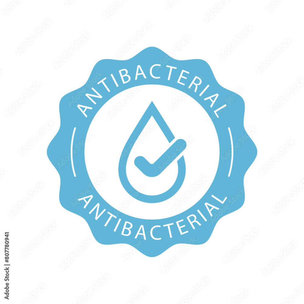 Antibacterial logo stamp. Graphic sign isolated on white background ...
