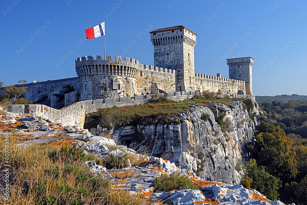 Heritage Stronghold: A Historic Fortress with Imposing Stone Walls and ...