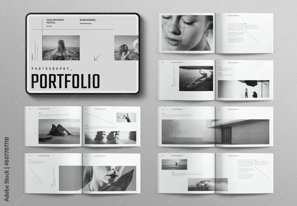 Digital Photography Portfolio Layout Design Template Landscape Stock ...