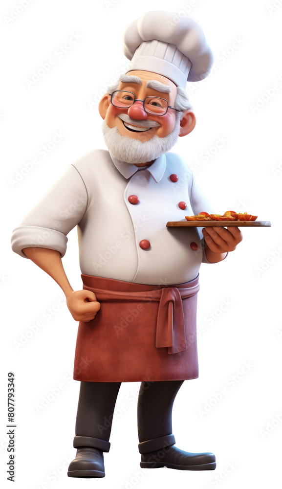 PNG Cartoon smiling cook white background. Stock Illustration | Adobe Stock