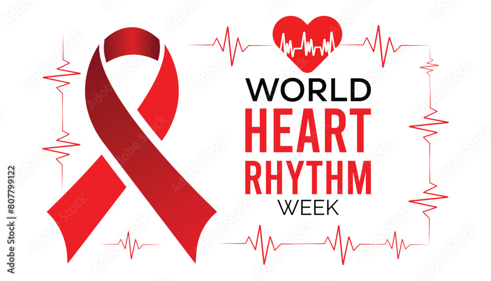 World Heart Rhythm Week observed every year in June. Template for ...