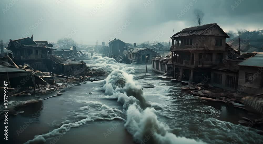 devastating impact of earthquakes and tsunamis, with photorealistic ...