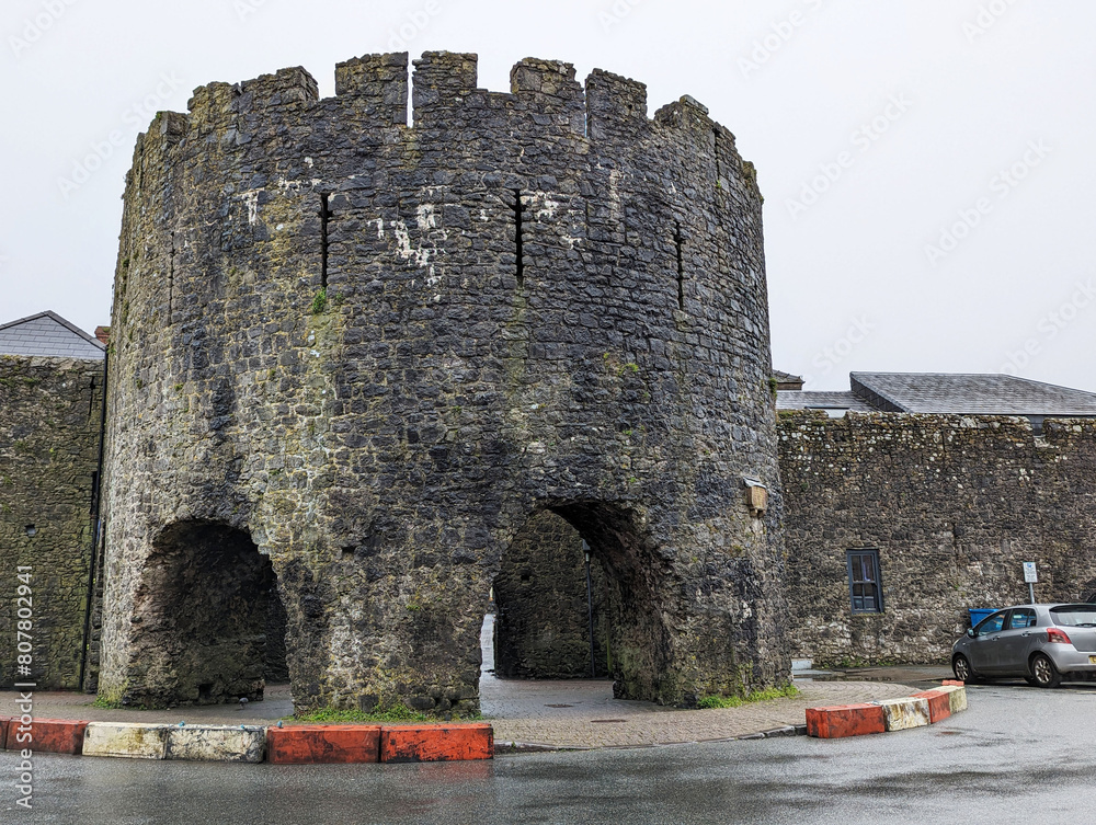 The famous five arched barbican gatehouse providing an entrance through ...