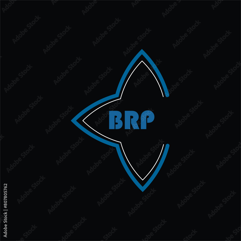 BRP letter logo design on black background. BRP creative initials ...