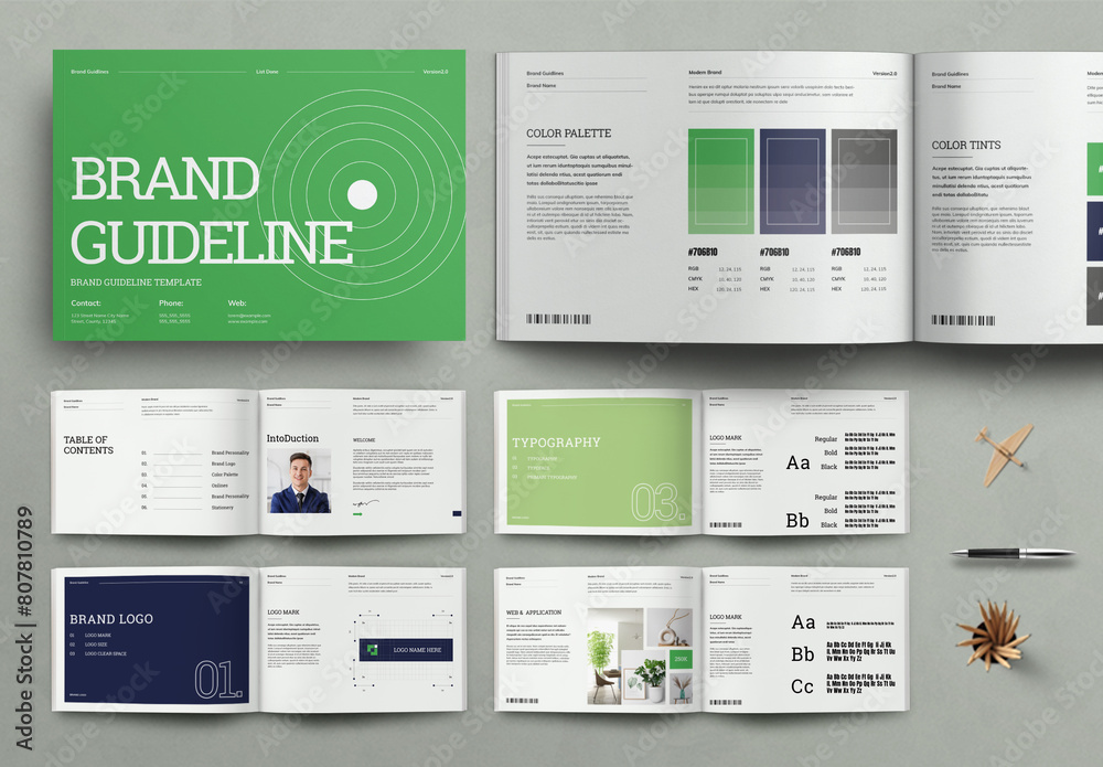 Brand Guideline Template Stock Template | Adobe Stock