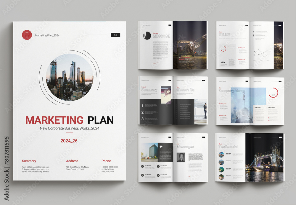 Marketing Plan Brochure Layout Stock Template | Adobe Stock