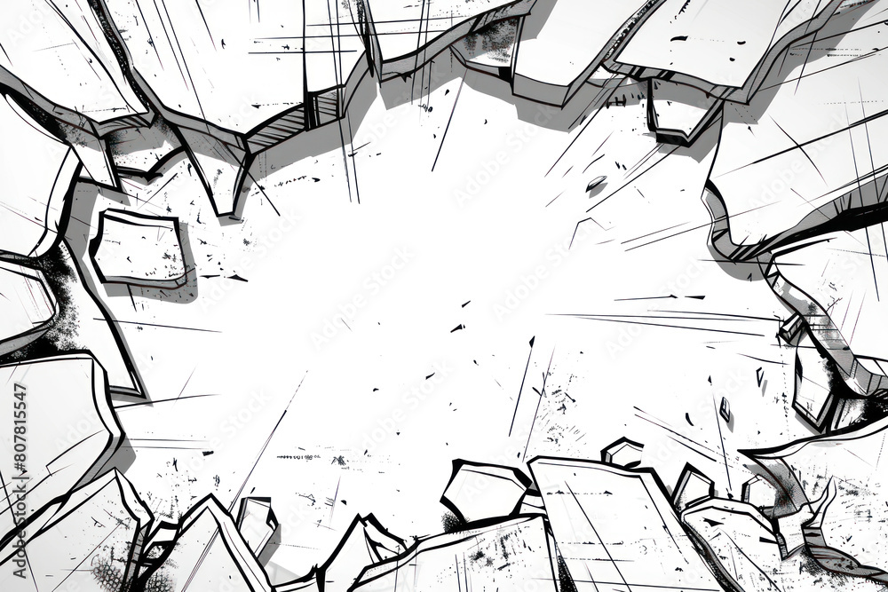 PNG Shattered construction border comics illustrated publication. Stock ...