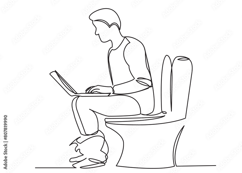 man on the toilet with a phone in his hands_03 Stock Illustration ...