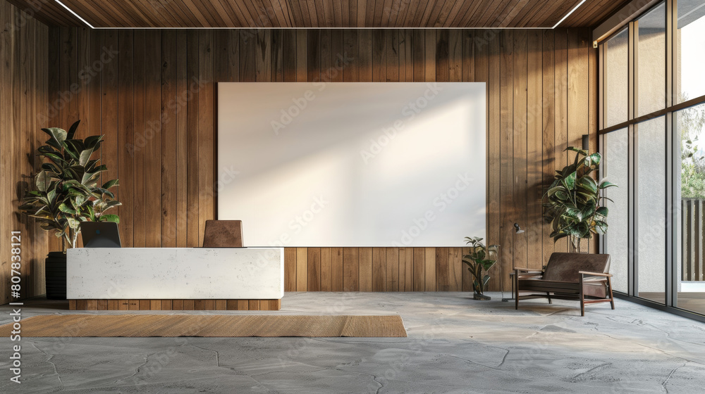 Minimalistic Office Interior Mockup with Modern Desk Setup and ...