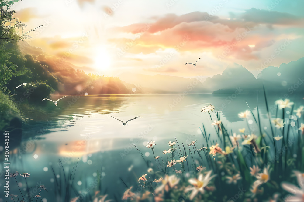 AI Artificial Intelligence for Mental Health. serene landscape with ...